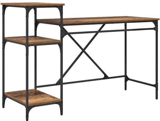 Bureau | Computerbureau | Tafel Oud Hout 135 x 50 x 90 cm Bewerkt hout ...