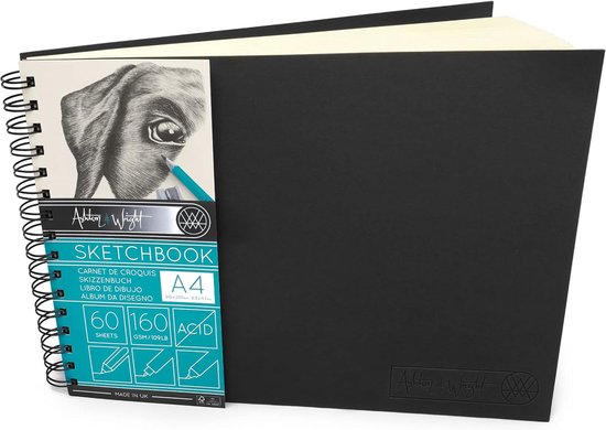 A4 Spiraalgebonden Schetsboek Ivoor - 160gsm Zuurvrij Papier - Hardback ...
