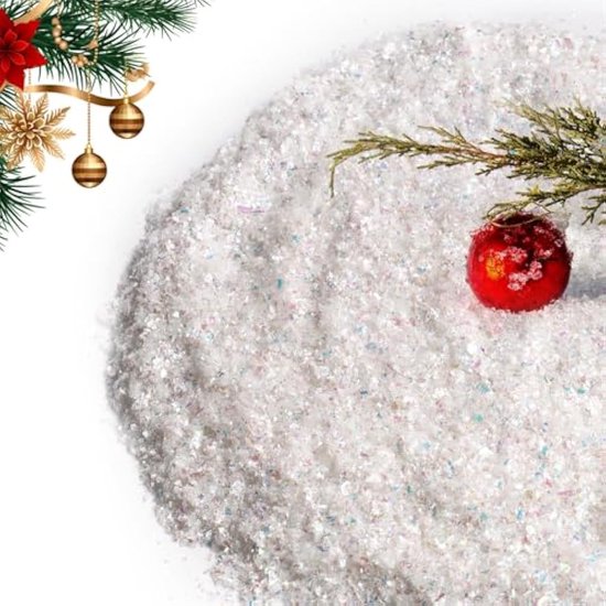 Kunstsneeuw Glitter Vlokken – Witte Sprankelende Kerstsneeuw – Winter ...