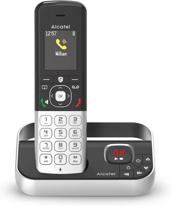 Draadloze DECT-telefoon met antwoordapparaat en grafisch kleurenscherm ...