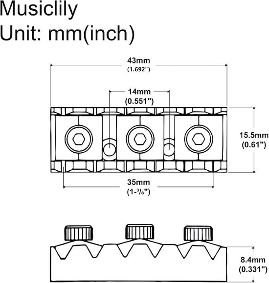 43mm Stalen Locking Nut voor Elektrische Gitaar - Floyd Rose Tremolo ...
