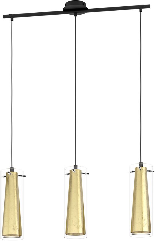 EGLO Pinto Gold Hanglamp - E27 - 72,5 cm - Zwart/Goud | bol