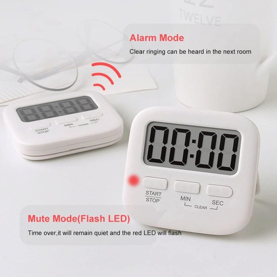 Digitale Keukentimer met Groot Display en Luid Alarm - Stopwatch met ...
