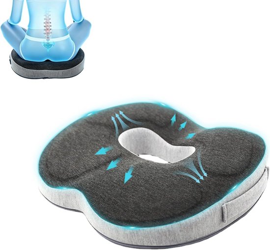 Ergonomisch Zitkussen van Traagschuim voor Stuitbeen, Pijnverlichting ...
