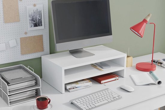 Ergonomische Monitorstandaard met Opbergplank - 2-laags Desk Verhoger ...