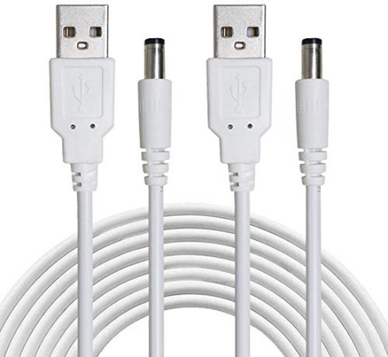 USB naar DC 5,5 mm x 2,1 mm Converter Kabel - 1m Oplaadkabel voor ...