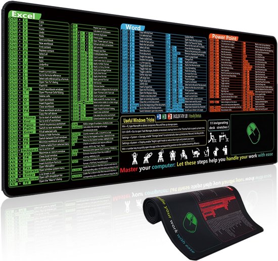 Grote Snelkoppeling Muismat met Excel Word PowerPoint Toetsen voor ...