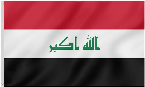 Vlag Irak - 90x150 cm - Iraakse vlag - Met ophangringen - Flag Iraq ...