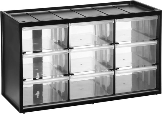 Provento - Assortimentsdoos met negen laden voor wandmontage ...