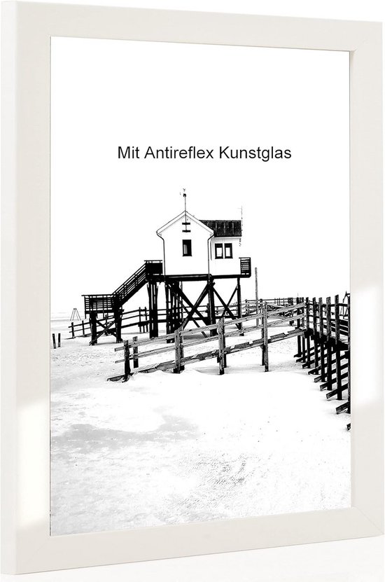 Lijst voor Foto 33x45 cm Glanzend Wit met Antireflecterend Glas | bol