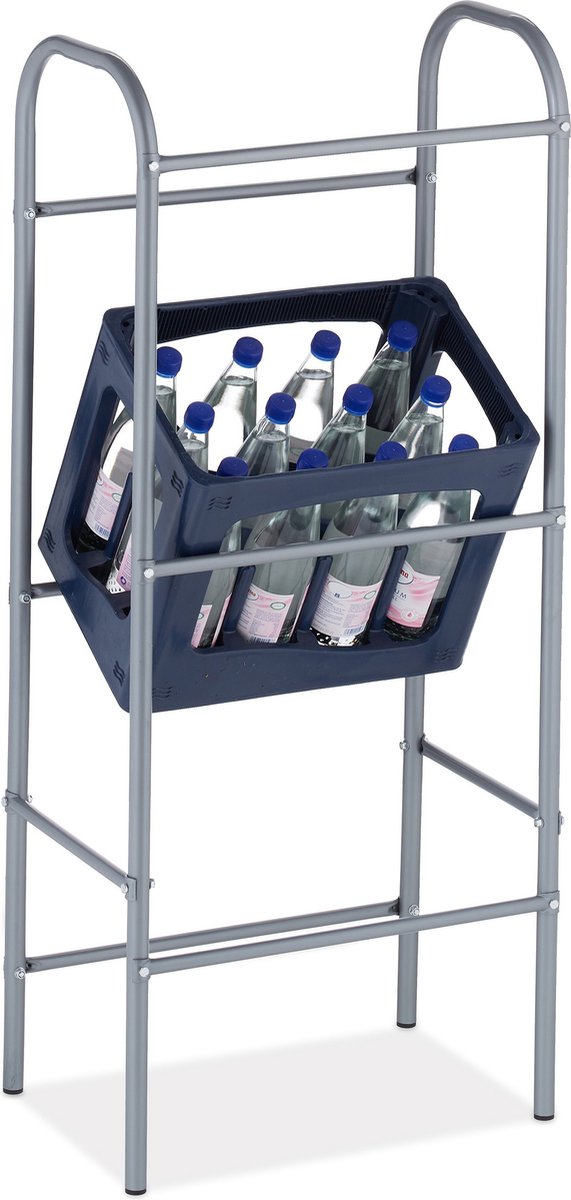 Relaxdays krattenrek 3 kratten - metalen krattenstandaard binnen - smal ...
