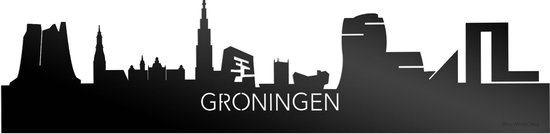 Skyline Groningen Zwart Glanzend - 120 cm - Woondecoratie ...