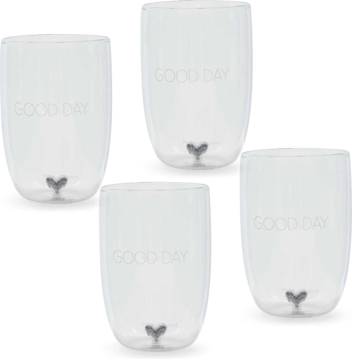 Riviera Maison - Waterglazen - Good Day Glass L - 560ML - Set van 4 ...