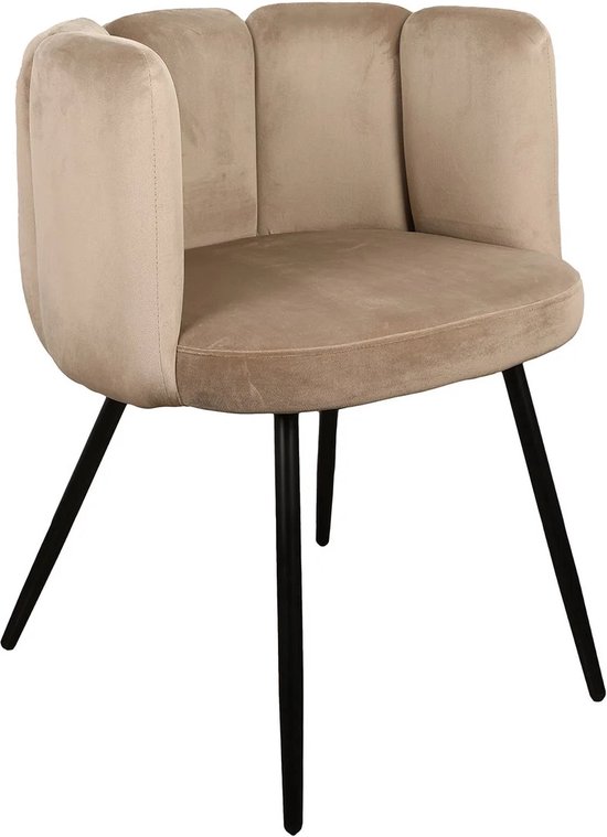 Eetkamerstoel - gewatteerde stoel - metalen poten - Moderne fluwelen ...