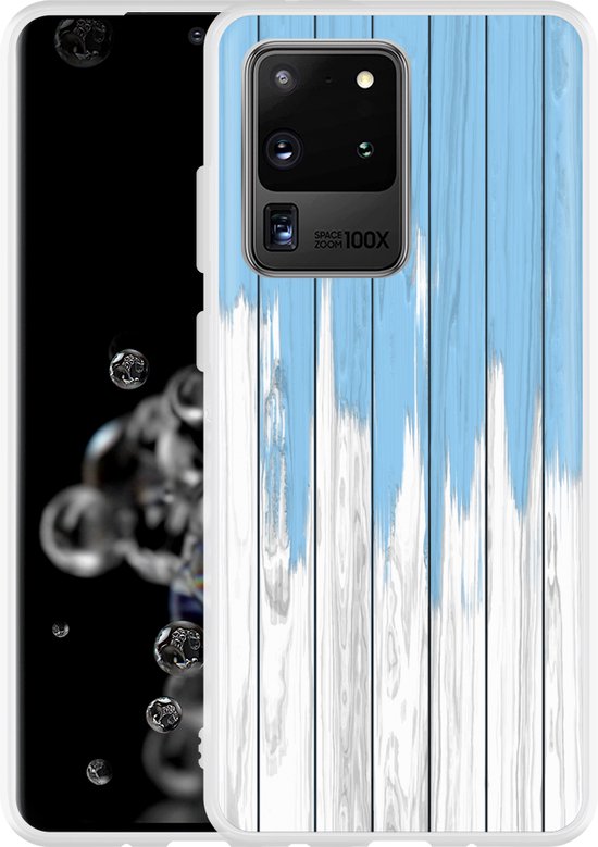 Samsung Galaxy S20 Ultra Hoesje Dripping blue paint - Designed by Cazy ...