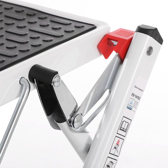 2-Trede ladder - Vouwladder - Breedte 20 cm - Antislip rubber - Met ...