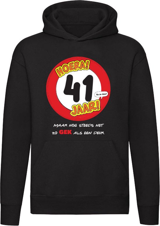 41 Jaar maar nog steeds zo gek als een deur Hoodie | Jarig | Verjaardag ...