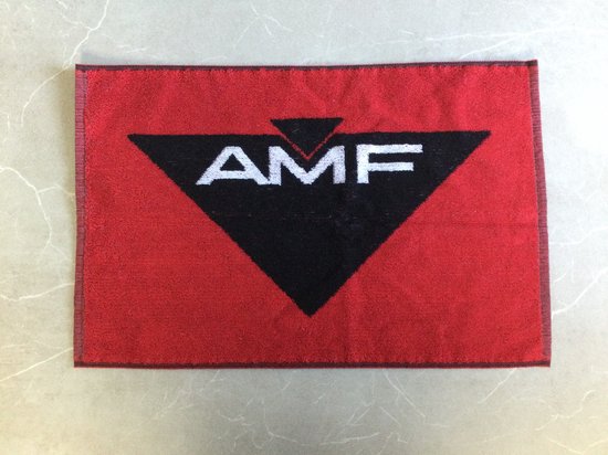 Bowlinghanddoek 'AMF logo' rood, zwart en wit, goede kwaliteit, 65 x 40 ...