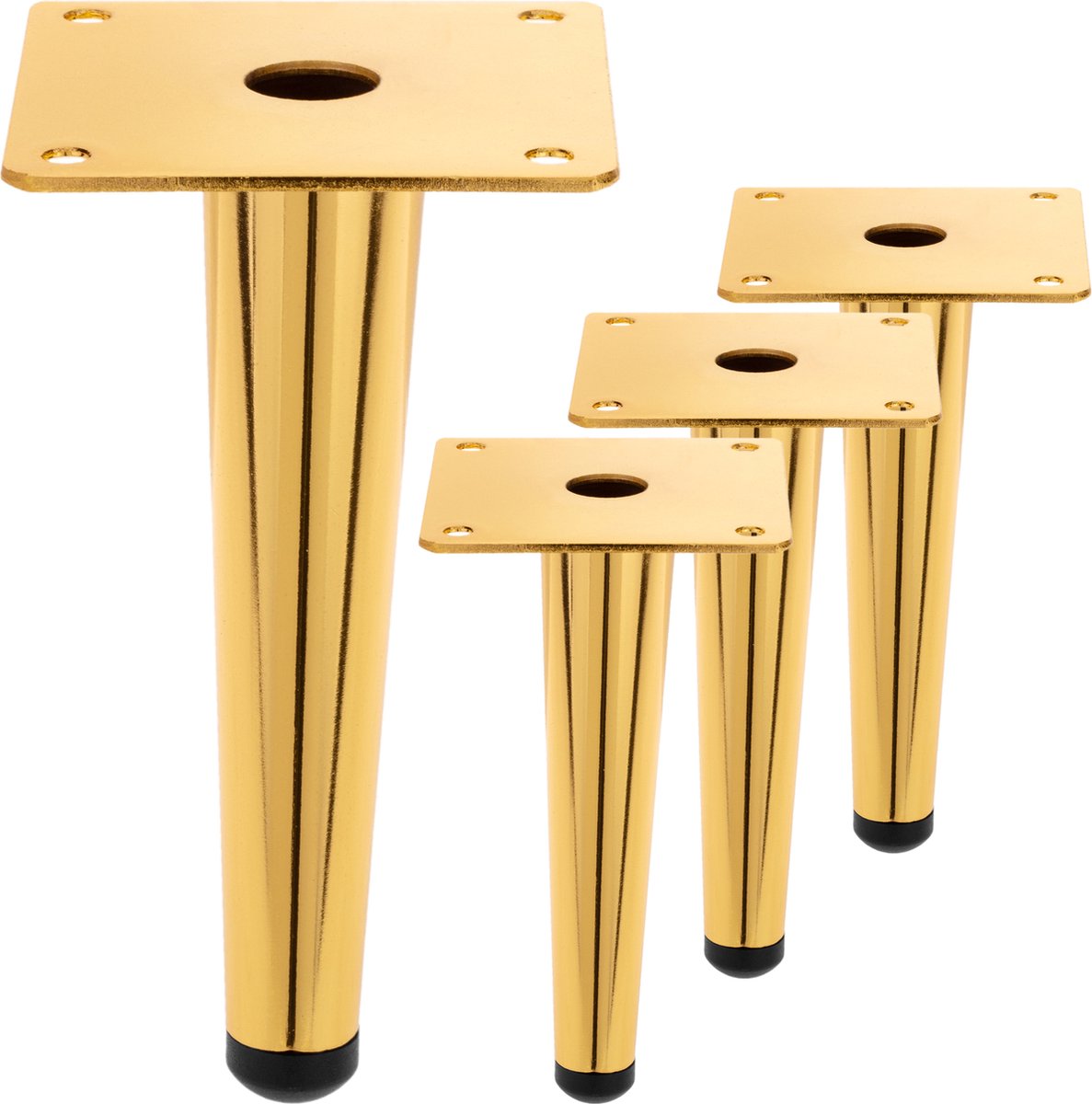 PrimeMatik - Set van 4 rechte meubelpoten met conische vorm en ...