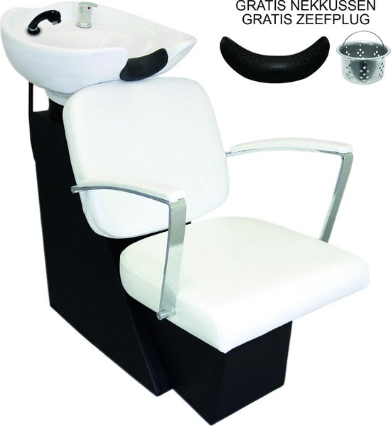Kapper stoel - kantelbare wasbak - wit - professionele barber stoel ...
