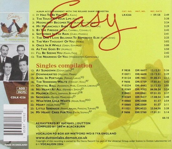 Easy And Singles Compilation, Johnston Brothers | Muziek | bol