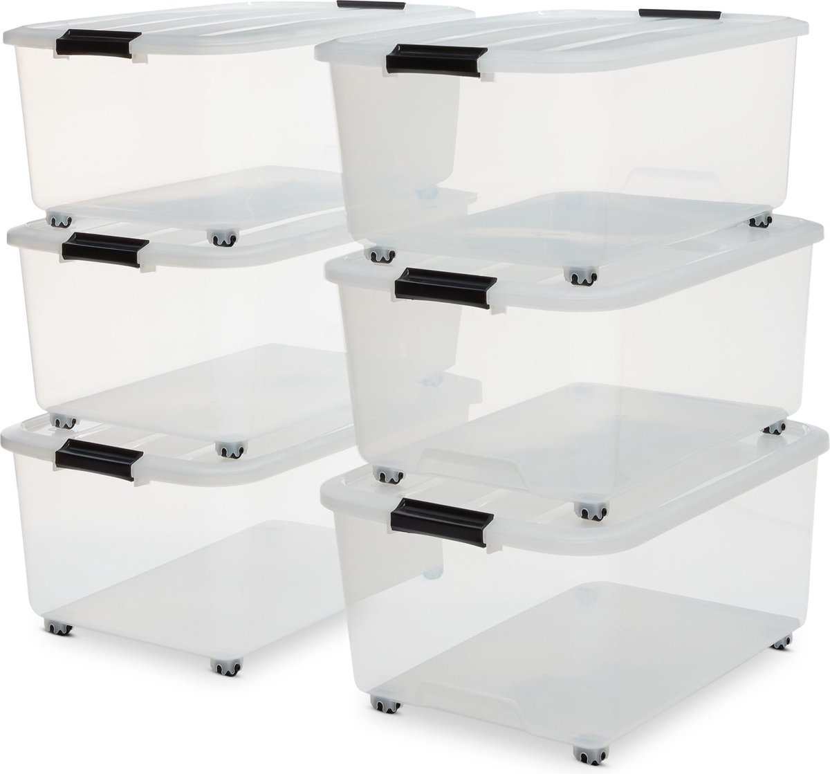 IRIS Roller Box opbergbox - 40 l - Transparant - 6 stuks | bol.com