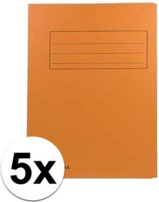 5x dossiermappen 24 x 35 cm oranje | bol.com