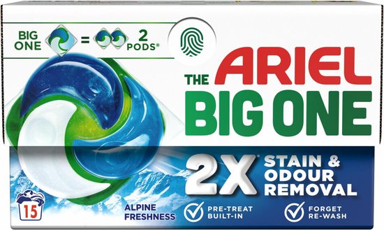 Ariel 3in1 Wasmiddel Pods The Big One Alpine - 15 stuks | bol