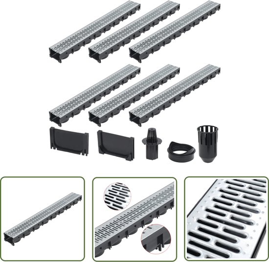 The Living Store Afvoergoten - Modulaire set - Kunststof en gegalvaniseerd staal -... | bol