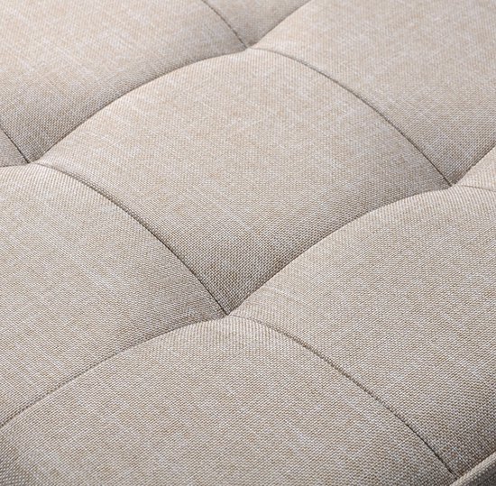 Bolt Edge Poef - Beige - Stof - Met opbergruimte - 50x35x45cm | bol