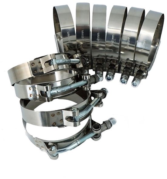 2 STKS 304 Rvs T-Bolt Turbo Slangklem SilconeT Bout Klem T Slang ...