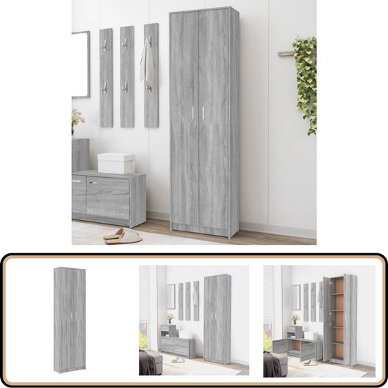 vidaXL Gangkast - 55x25x189 cm - Grijs Sonoma Eiken Gangkast ...