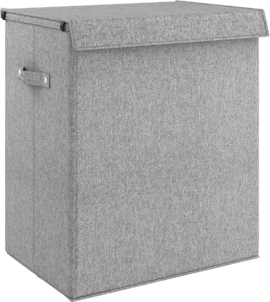 vidaXL Wasmand - Inklapbaar - 51x34,5x59 cm - Grijs Wasmand - Wasbak ...