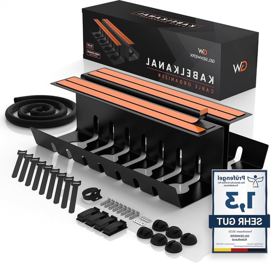 Kabelgoot Set - Kabelmanagement - 2 stuks - Zwart - 43 x 12 x 12 cm | bol