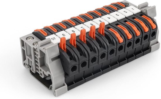 Elektrische klemmenblokken 10 stuks 008-4 mm² - 10 cm DIN-rail stekker ...