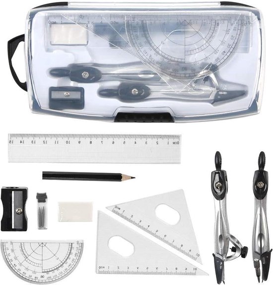 Wiskunde Geometrie Set - Geometrieset voor School - 10 stuks ...