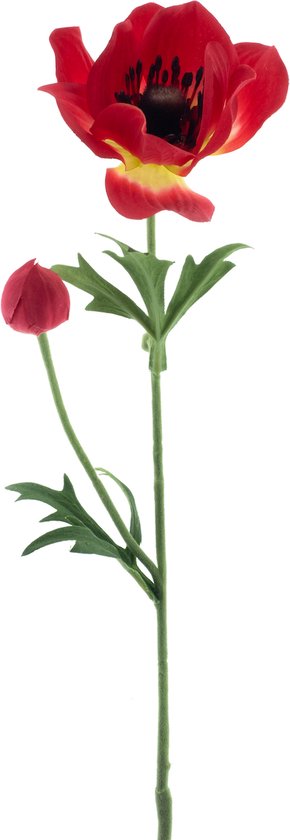 Nova nature - Anemone spray Mina red 63 cm kunstbloem | bol