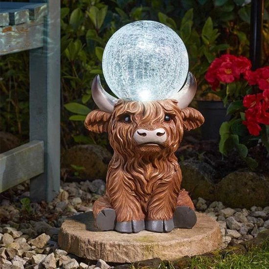 Solar tuinverlichting Koe - Highland Cow - 36 cm | bol