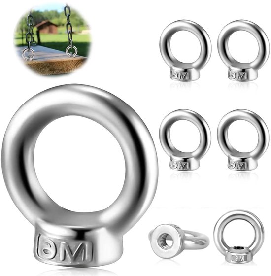 6 stuks M6 ringmoeren van roestvrij staal 304 - stalen ringen ...