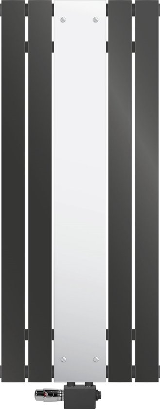Badkamer radiator plat met spiegel en universele aansluitset 45x120 cm ...