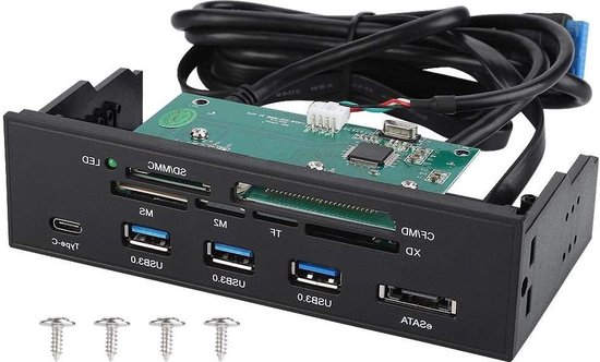 Interne PC-kaartlezer - 5.25 inch multifunctionele kaartlezer met USB 3 ...
