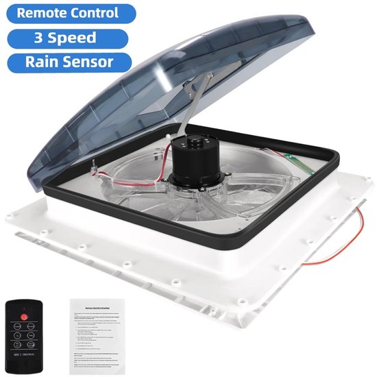 Caravan Dakraam - Ventilator - Regensensor - 10 Snelheden - Afstandsbediening - 12V -... | bol