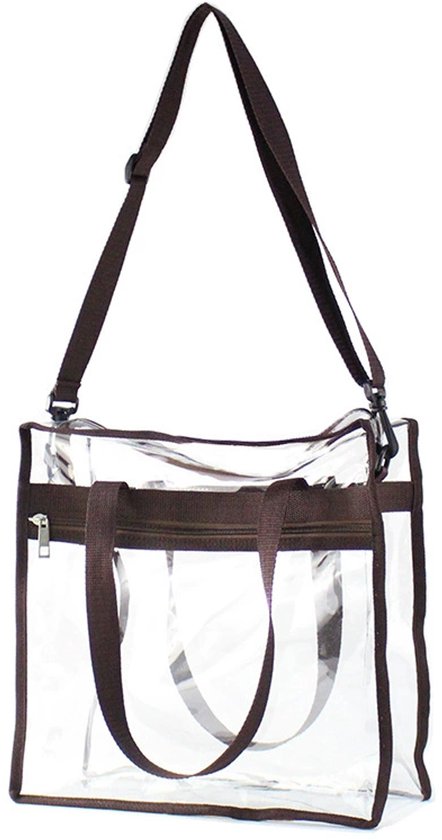 Transparante tas met ritssluiting, crossbodytas met verstelbare ...