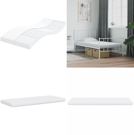 vidaXL Schuimmatras 7 zones hardheid 20 ILD 90x190 cm wit ...