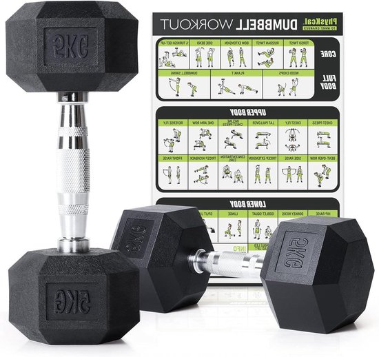 Hex Halters Set 5kg - Geschikt voor Thuis Gym - Geurloos | bol