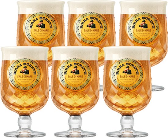 Birra Moretti - Bierglas Sale di Mare 250 ml - 6 stuks | bol