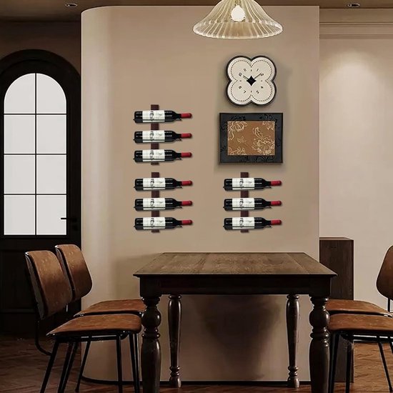 Wijnrek flessenrek, wijnrek muur voor 9 wijnflessen, wijnrek muur ...