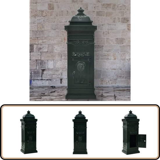 vidaXL Brievenbus Vintage Stijl - Groen - Aluminium Briefeubox ...
