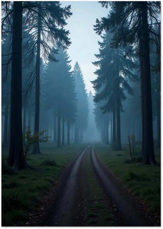 Damp Forest Road Wandkunst | Wandposter | Kunstdruk | Canvas Afdrukken ...
