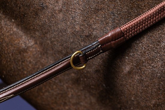 Dy'on - Dy'on 1/2 Howlett Rubber Reins With 7 Leather Loops - Brown ...